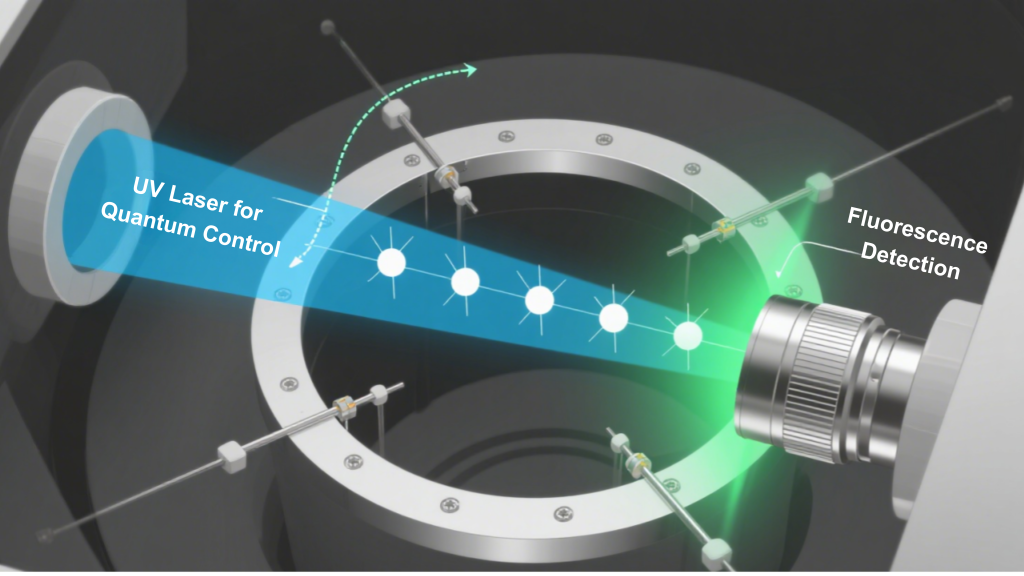 UV Microscope Objective for Ion Trapping: 1µm Spot & Long WD